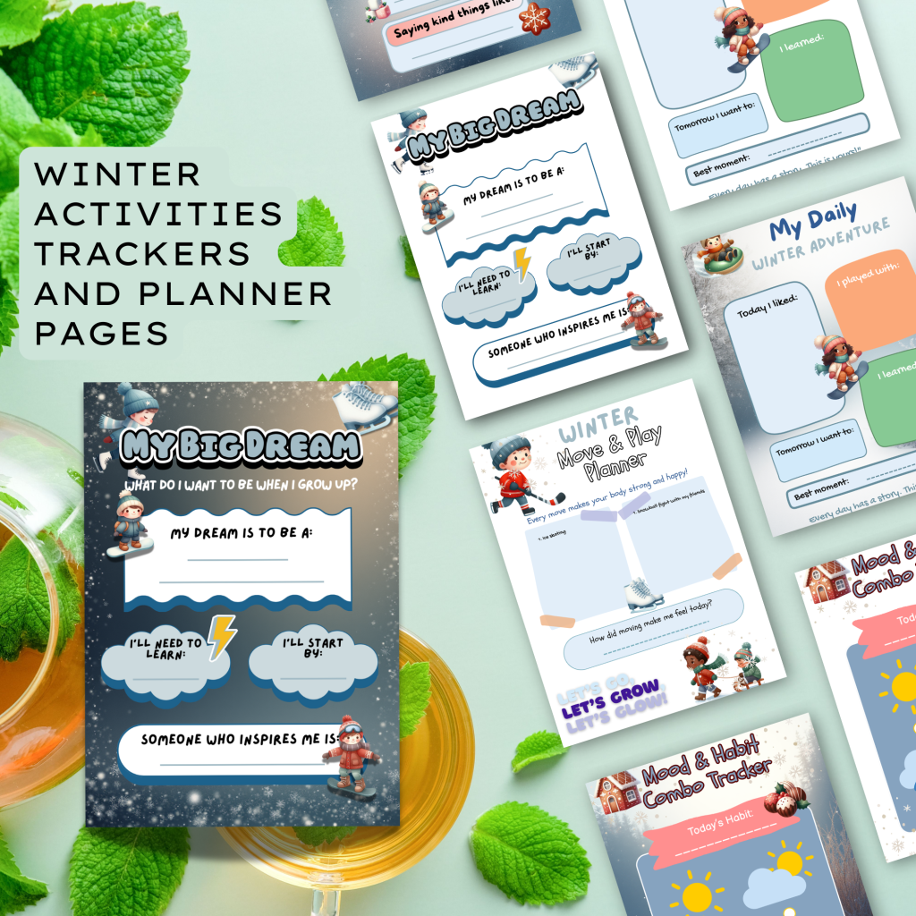 Winter Wonders Tracker for Kids | Fun Winter Planner with Mood Tracker ...