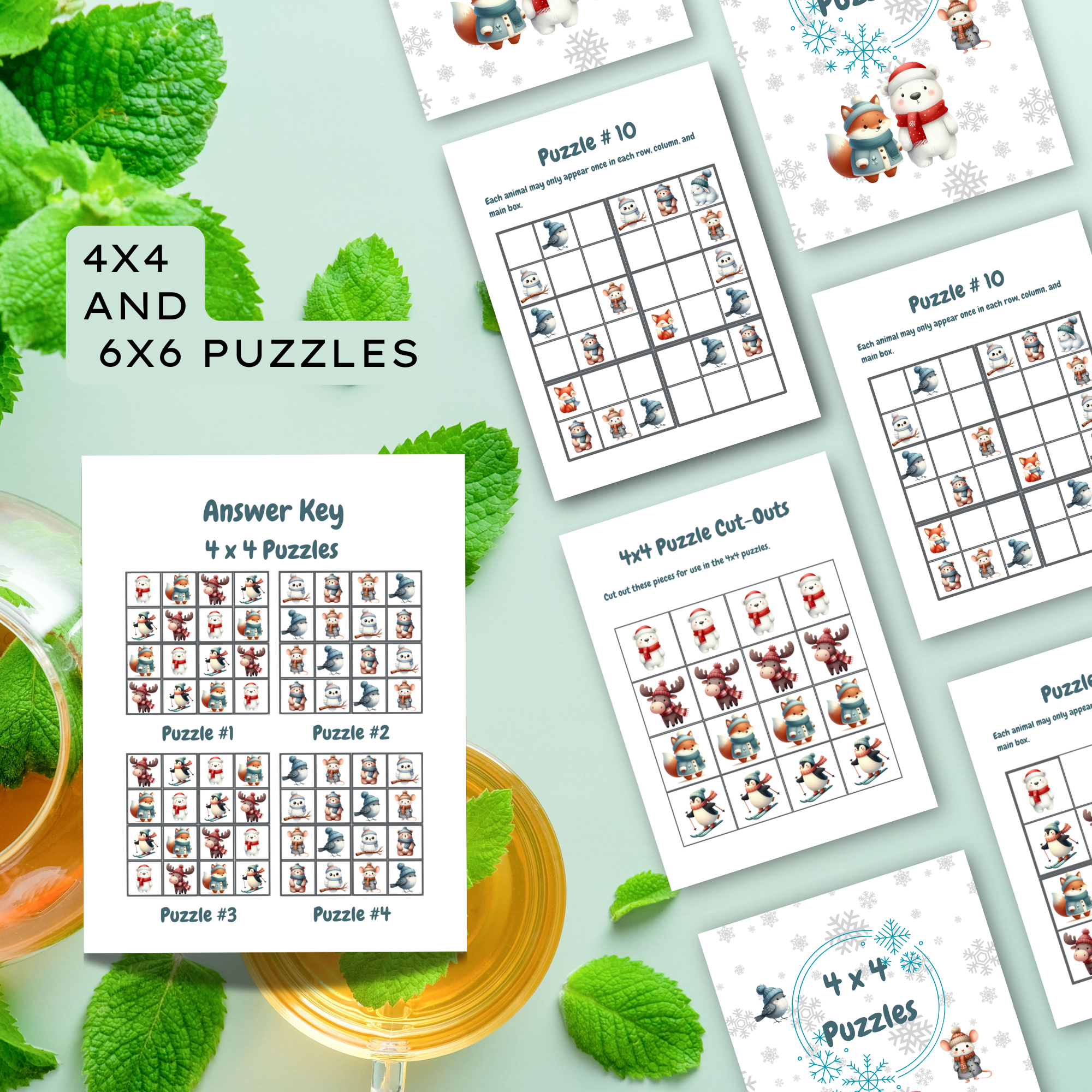 Polar Logic – Winter Animal Sudoku Challenge for Kids | 24 Printable ...