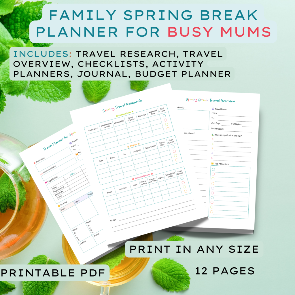 Mum’s Magic Spring Break Pack | Family Spring Break Planner & Ocean ...